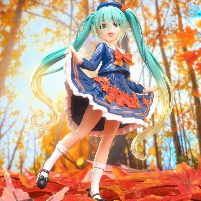 Hatsune Miku PVC Figure Autumn-Winter Maple Leaf Uniform Anime Model ...