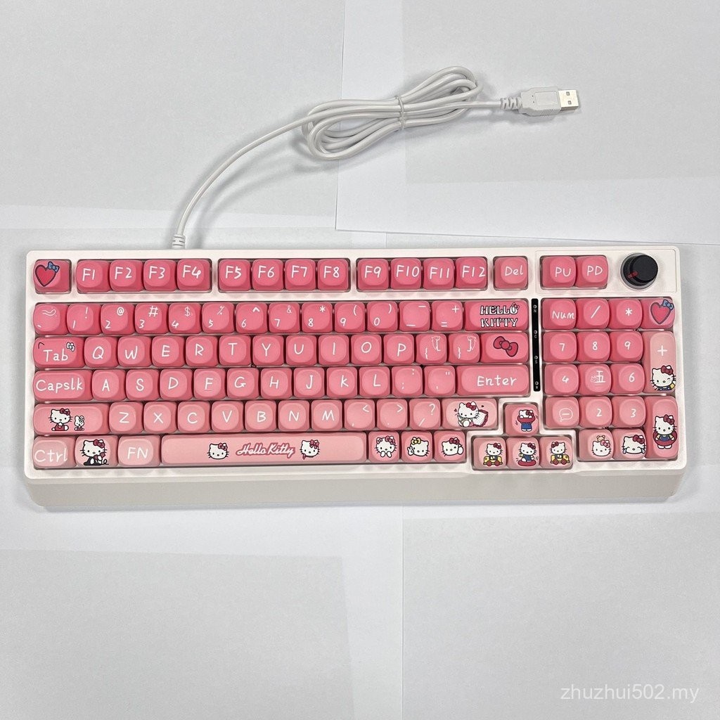 Three-Mode HelloKitty Wireless Mechanical Keyboard K98 Red Axis MOA ...