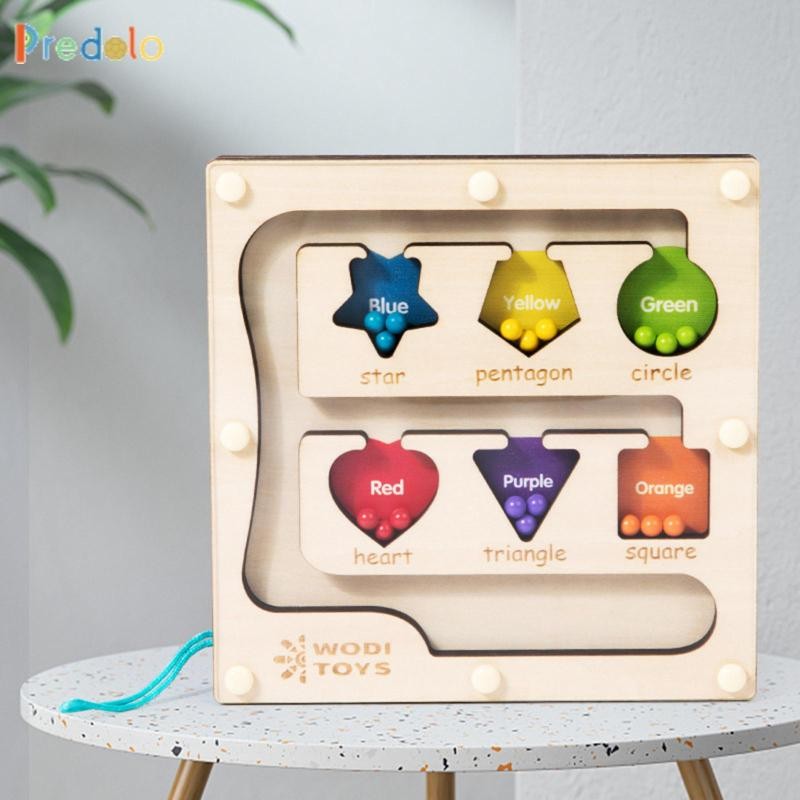 predolo Color Bead Maze Wooden Puzzle Boards Colour and Number Maze ...
