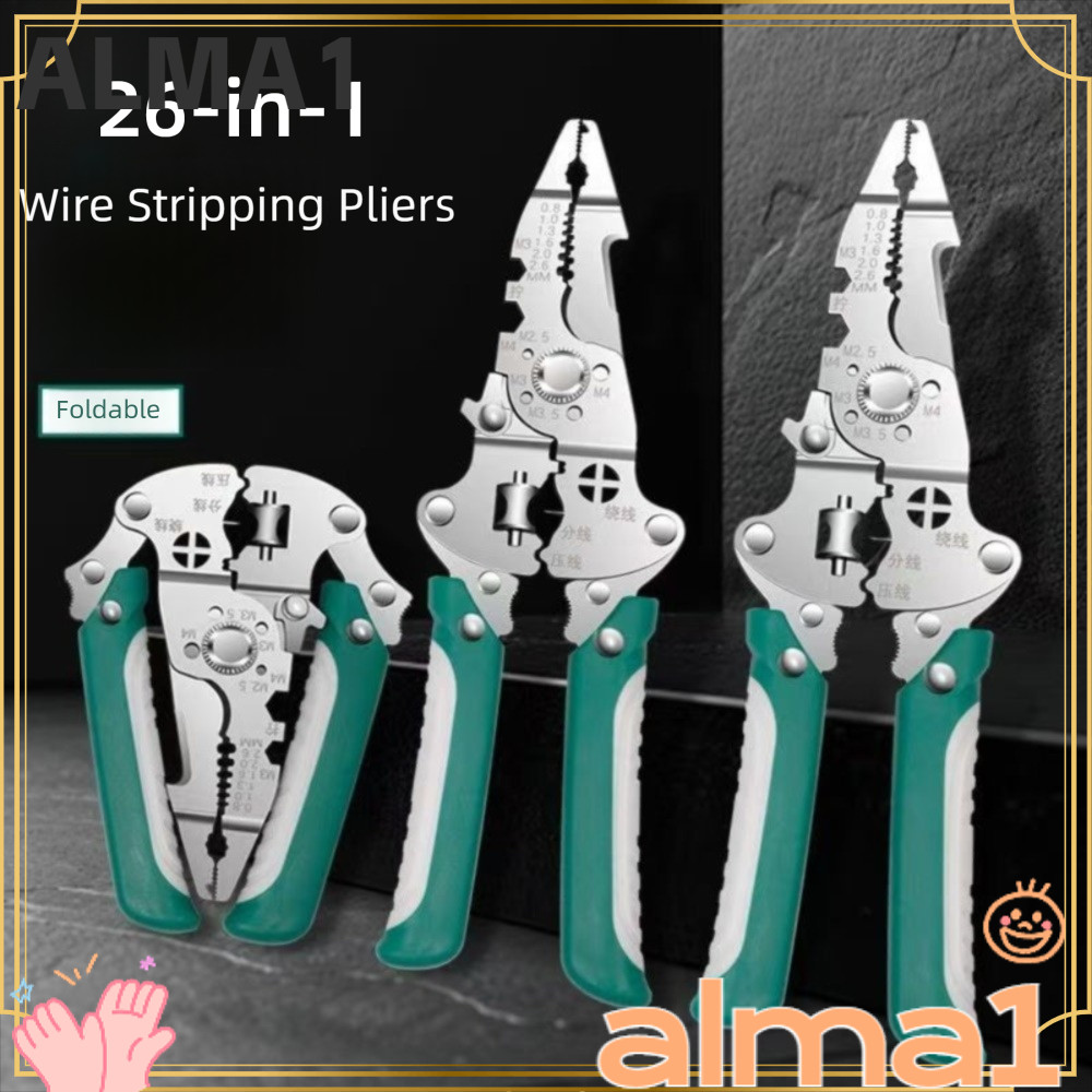 ALMA Cable Pliers, Non-Slip Multifunctional Wire Stripper Electrical ...