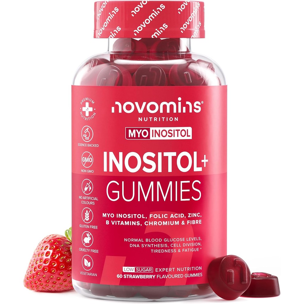 Inositol Gummies - PCOS Supplement with Myo-Inositol, Folic Acid, Zinc ...