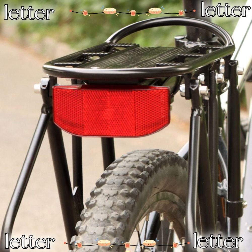 LETTER Bicycle Rear Light, Red Black Metal Acrylic Bike Rack Reflector ...