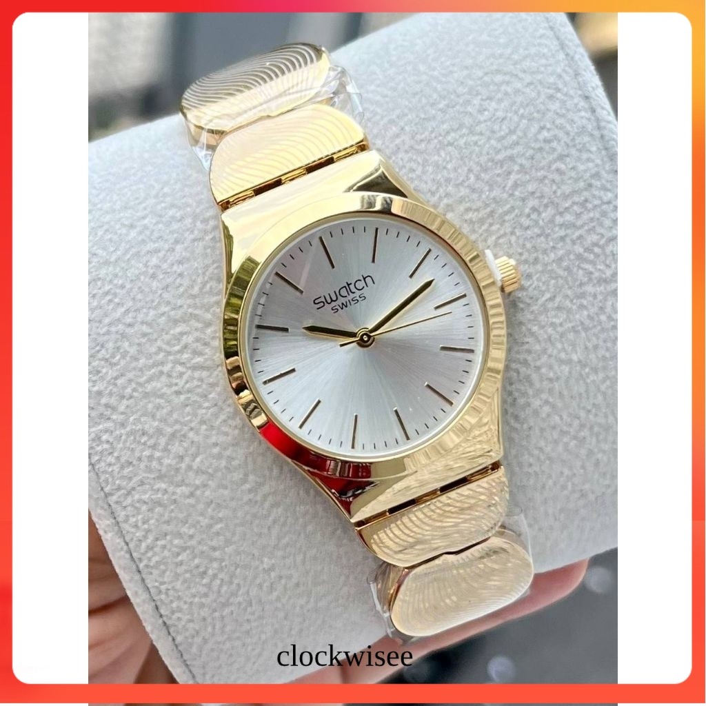 swatch stainless steel jam tangan perempuan quartz analog women's ...