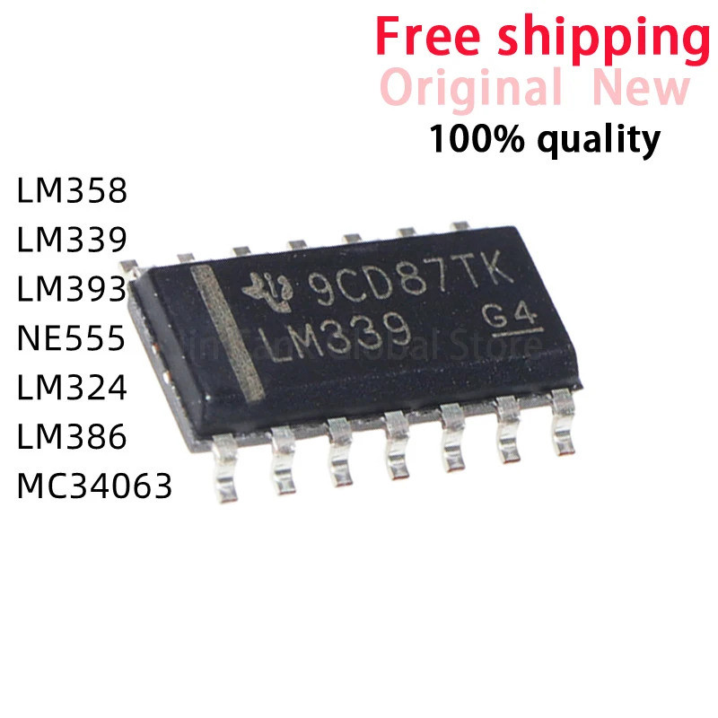 5PCS LM358 LM393 LM339 LM324 NE555 LM358DR LM324DR LM339DR LM393DR ...