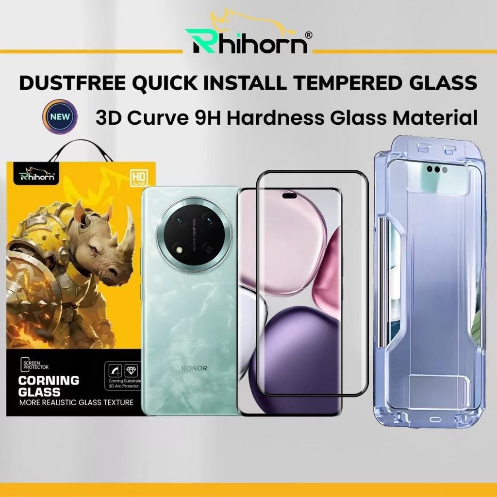 Rhihorn Dust-Free Curve Tempered Glass for Honor X9c 5G | X9b 5G Screen ...