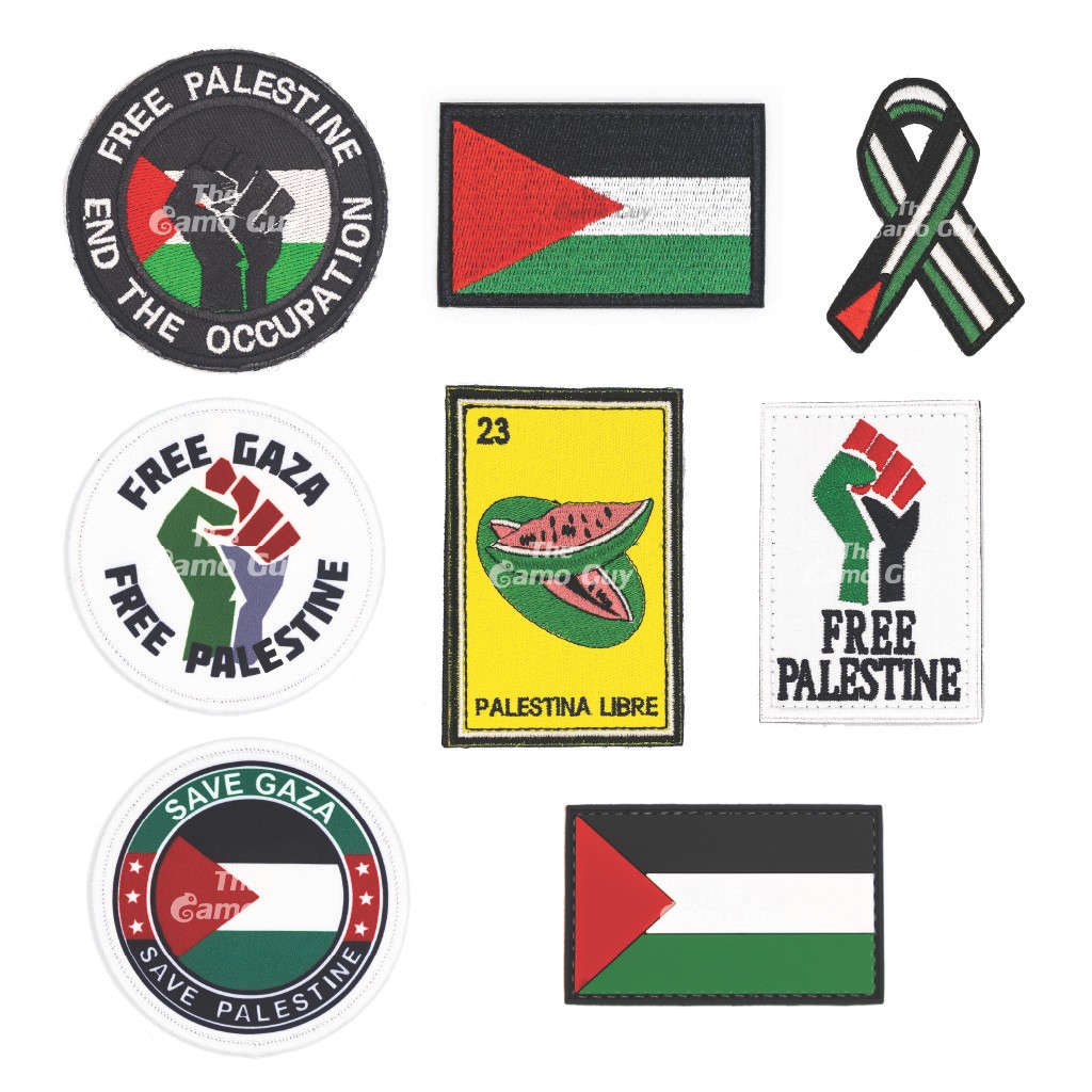 Free Palestine Save Gaza Embroidery PVC Hook and Loop Morale Patch ...