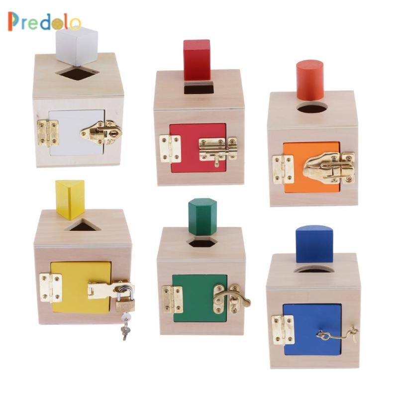 predolo Wooden Montessori Materials Lock Exercises for Preschool Early ...