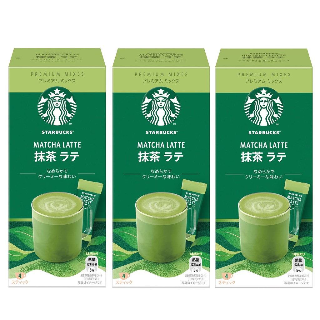 Starbucks Premium Mix Matcha Latte 4 packs x 3 boxes, stick ...