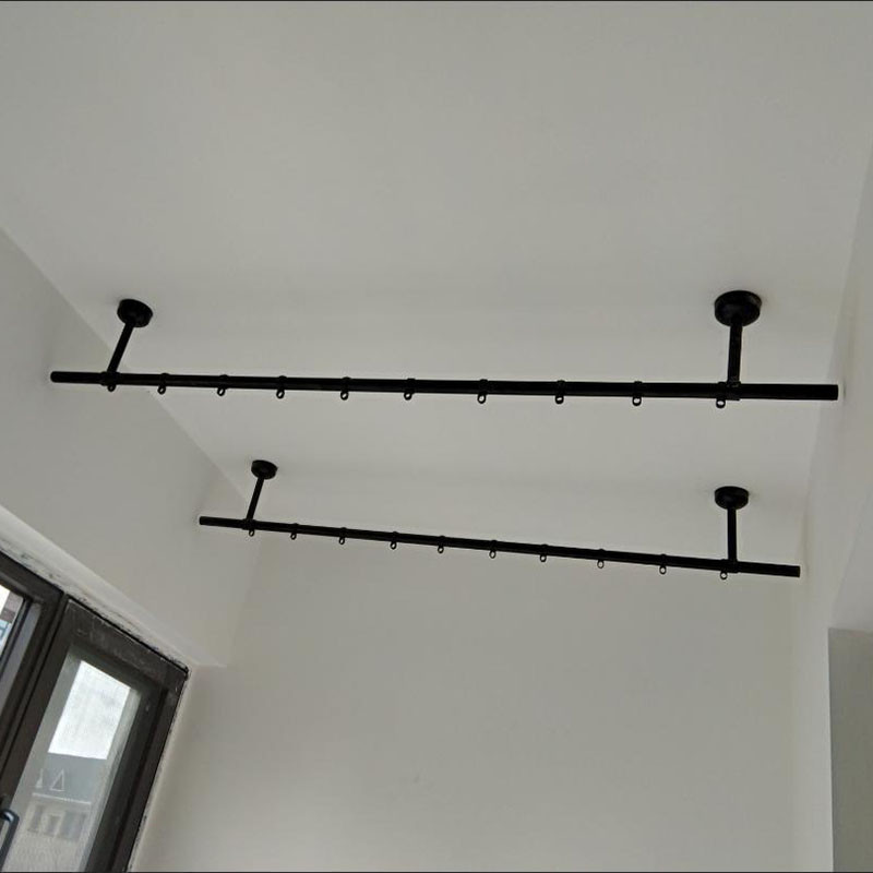 Balcony fixed clothes drying rod hanging stainless steel top mounted ...
