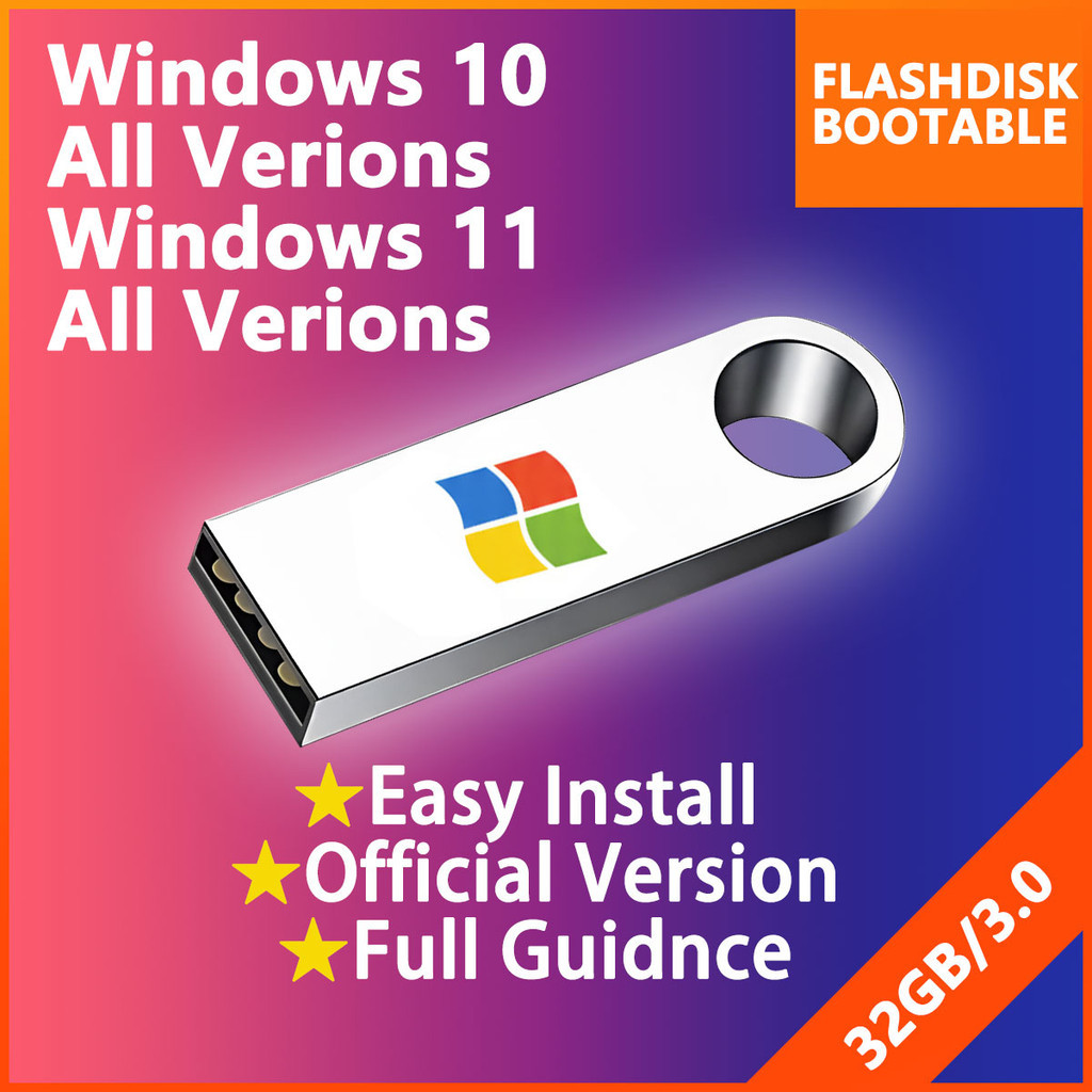 【FAST RESPONSE】32GB 3.0 USB Bootable 𝗪𝗶𝗻𝗱𝗼𝘄𝘀 𝟭𝟬/𝟭𝟭[ Pro+All Version ...