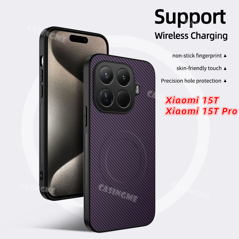 Xiaomi 15T 15TPro 2025 Carbon Fiber Pattern Magnetic Phone Case For ...