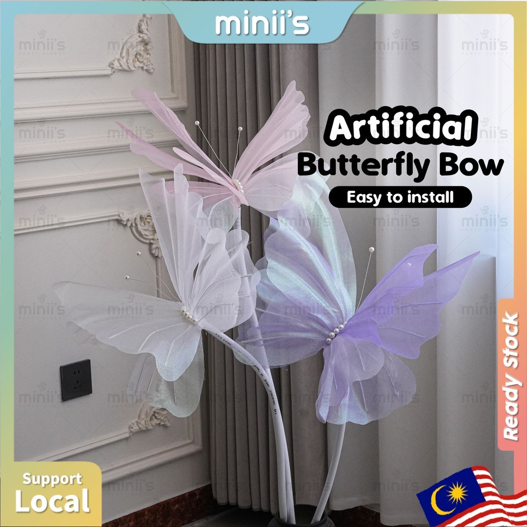 MINIIS Artificial Butterfly Flower Arch Stand Anniversary Decorations ...