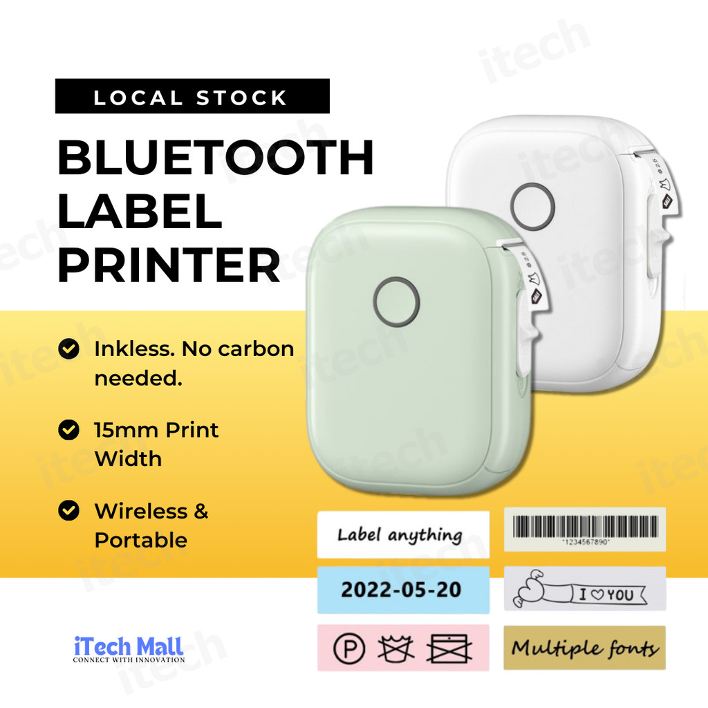 P12 Label Printer Wireless Bluetooth Thermal Sticker Maker Machine ...