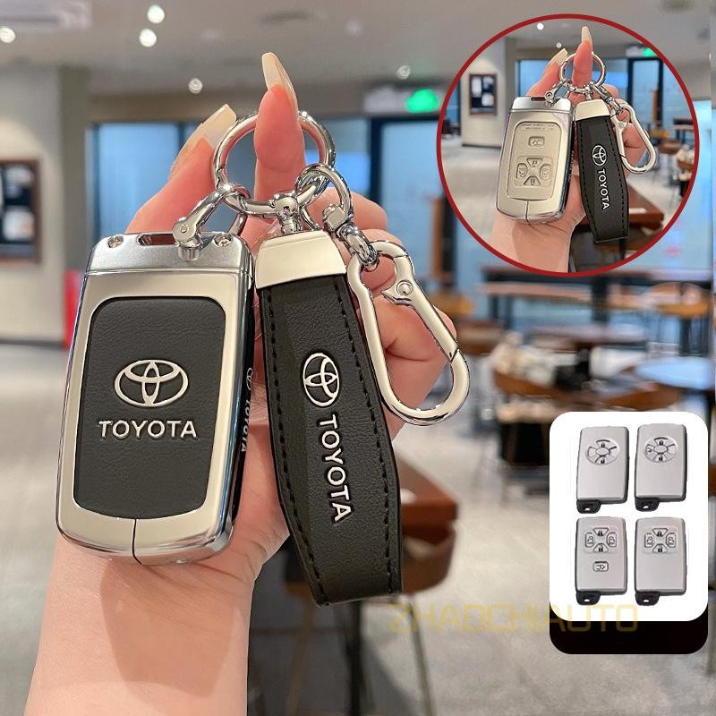 Metal and Leather Car key Case For Toyota Rav4 Previa Alphard Raize 06 ...