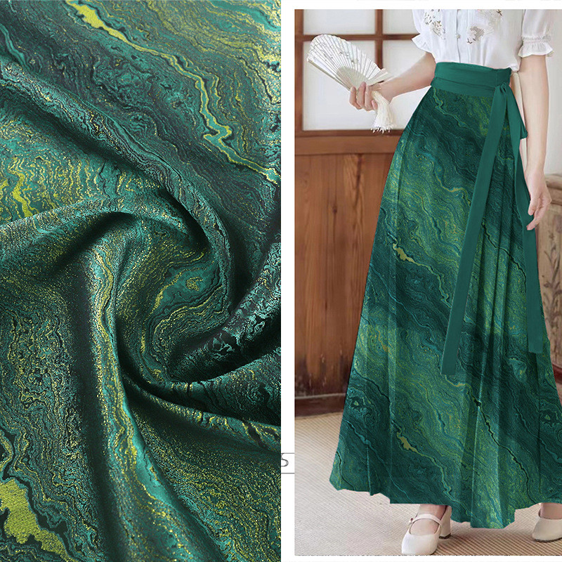 Gilt Starry Sky Chinese Style Jacquard Satin Hanfu Dress Fabric 91803 ...