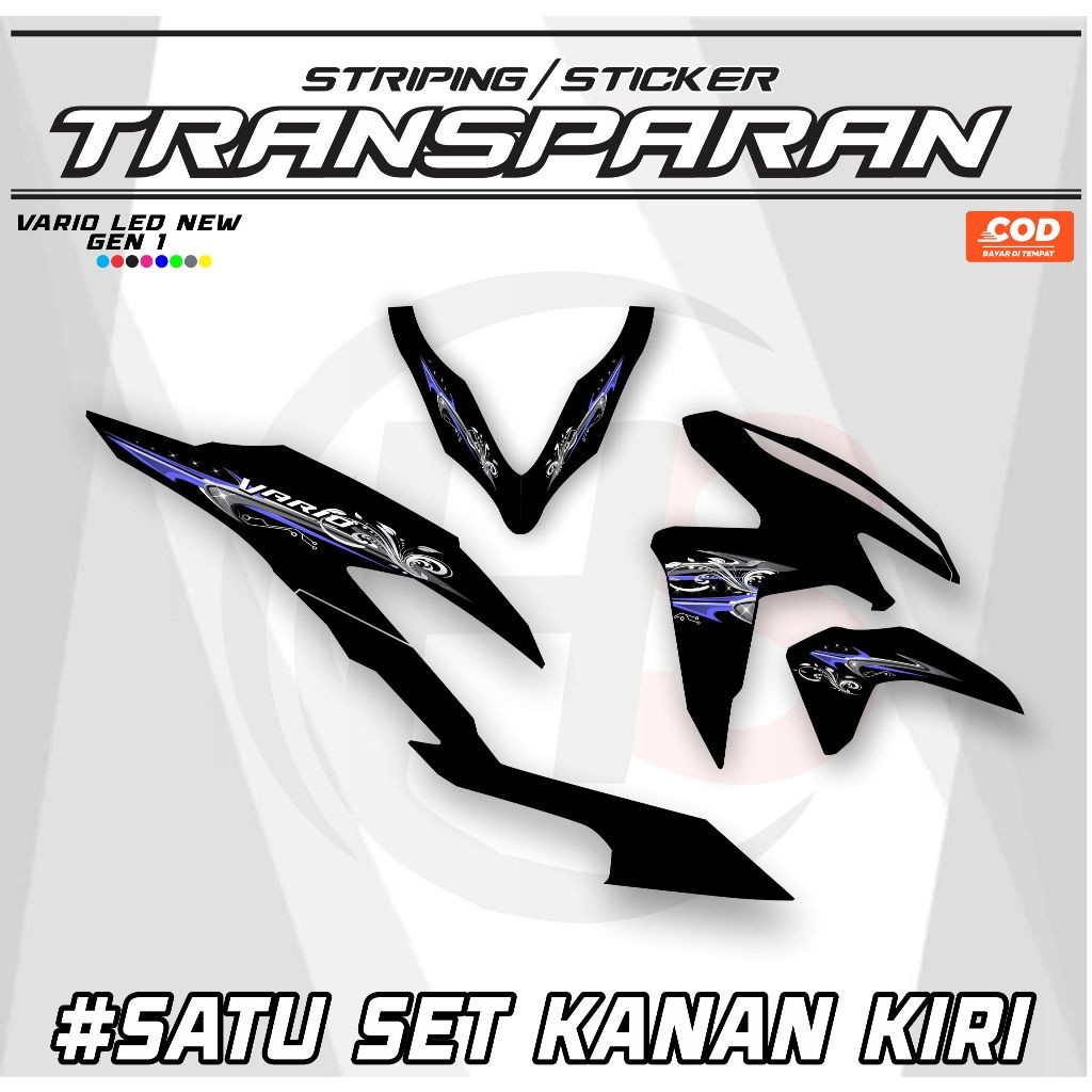 TRANSPARENT STRIPING STICKER VARIATION OF HONDA VARIO GEN 1 LED ...