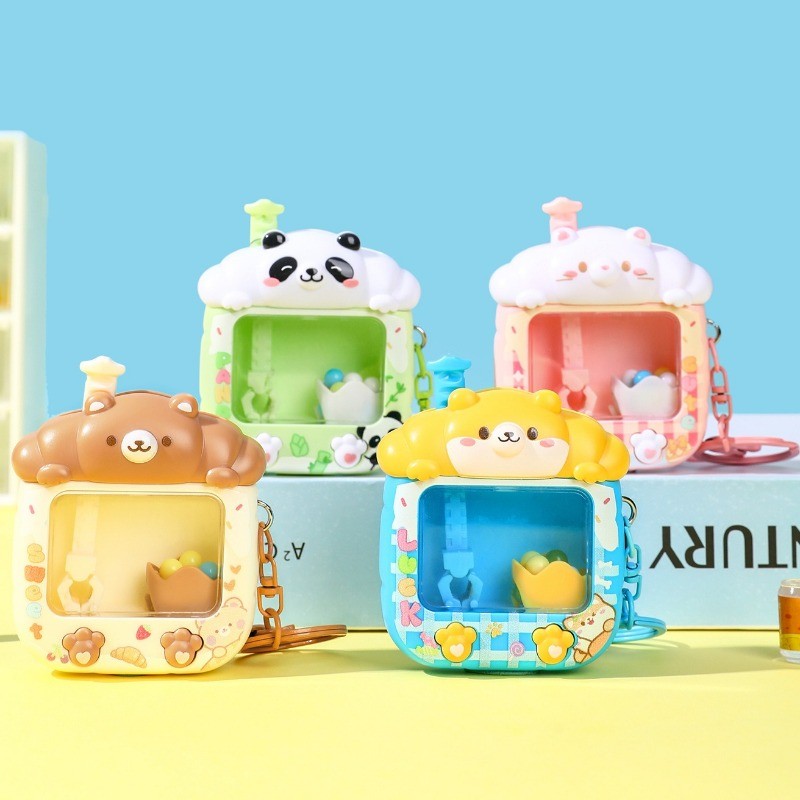 Mini Handheld Game Console Claw Machine Keychain Decompression Toys ...
