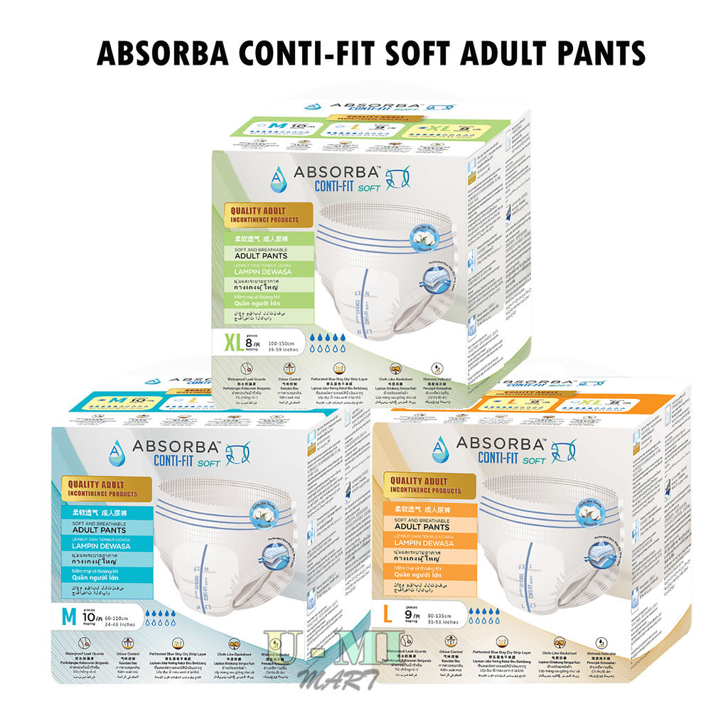 ABSORBA CONTI-FIT SOFT ADULT PANTS M10/L9/XL8 | Shopee Malaysia