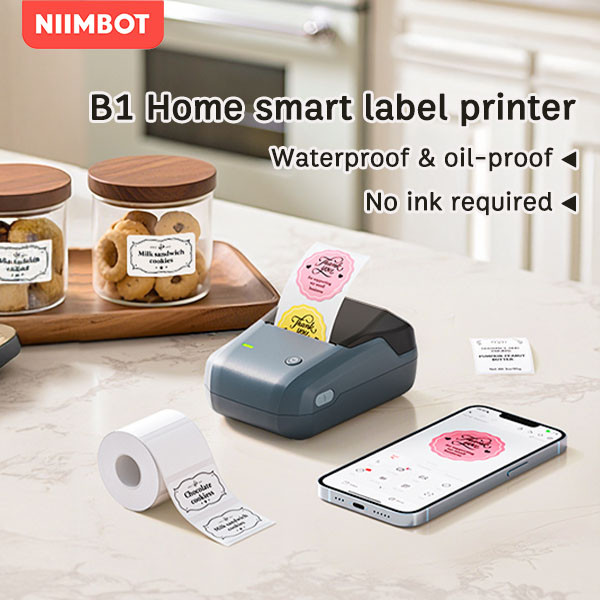 NIIMBOT B1 Bluetooth Label Printer Portable Handheld Thermal Printer ...