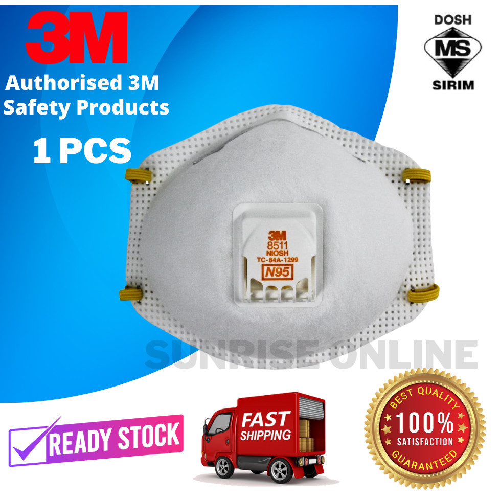 [ORIGINAL] 3M 8511 N95 Particulate Respirator (1 Piece) (Cool Flow ...