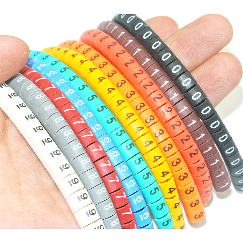 Cable Marker Wire Label EC-0 EC-1 EC-2 EC-3 500pcs Mark Number Wire 0 to 9 Colored 0.75-6 sqmm ...