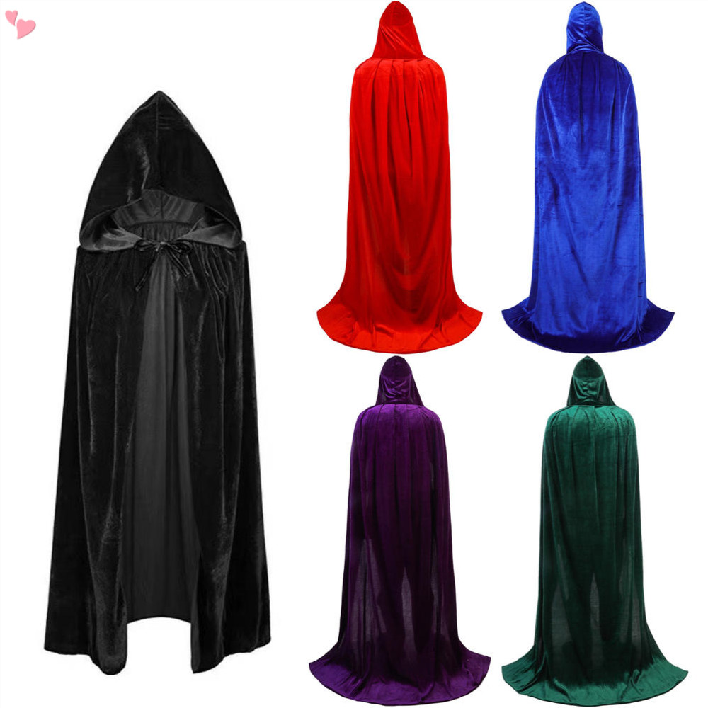 Velvet Cloak with Hood - Perfect for Halloween Witch, Vampire, Wizard ...