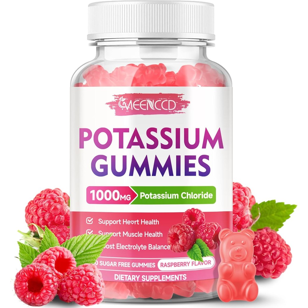 Potassium Gummies, Potassium Chloride 1000mg for Adults, Sugar-Free ...