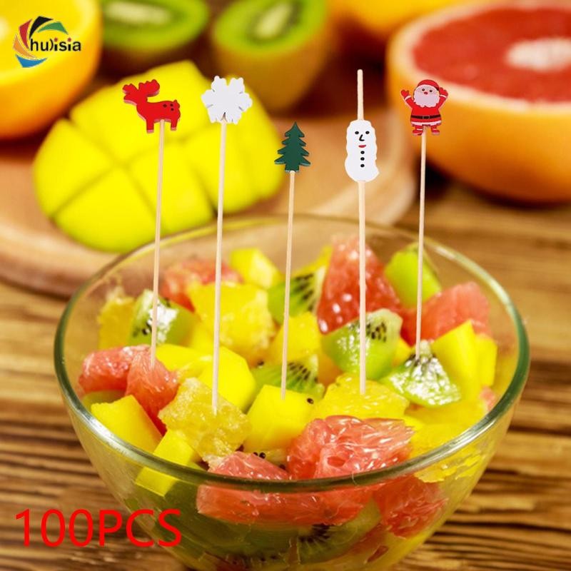[chulisia] 100x Christmas Cocktail Picks 12cm Assorted Appetizer Picks ...
