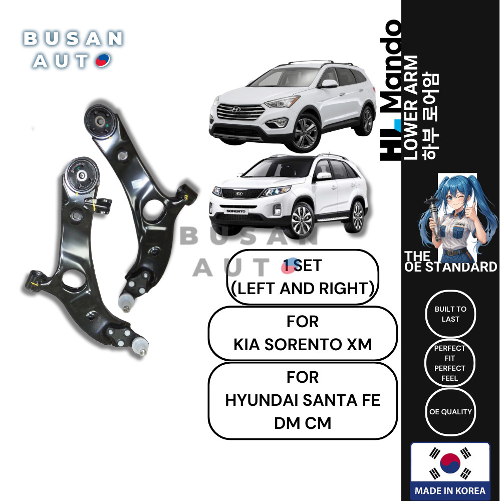 Mando Front Lower Arm Set for Hyundai Santa Fe CM DM & Kia Sorento XM ...