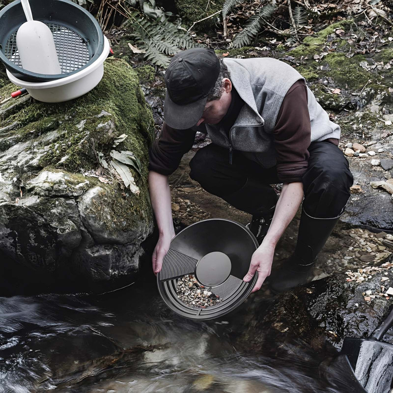 Outdoor 35cm Gold Panning Pan Tool Hand-Cranked Gold Mine Sand Gold ...