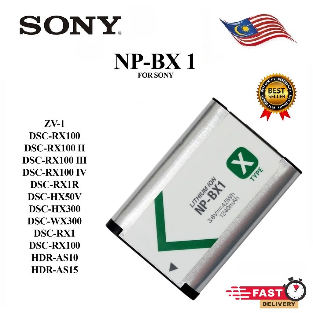 Sony NP-BX1 Lithium-Ion Camera Battery Pack BX1 (3.6V, 1240mAh) for DSC ...