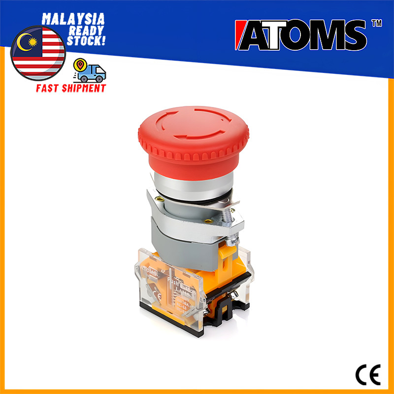 ATOMS LA115-B9 Emergency Stop Push Button Switches With 2NC Contact ...