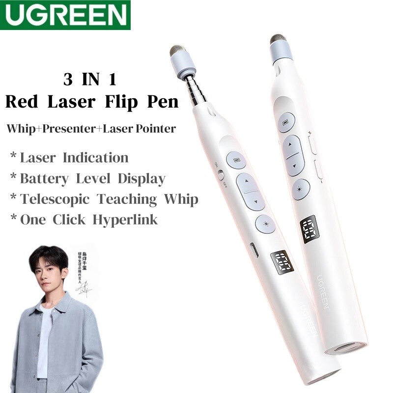 UGREEN Page Turnner Pen Red Laser Clicker Pen Presentation Pointers ...