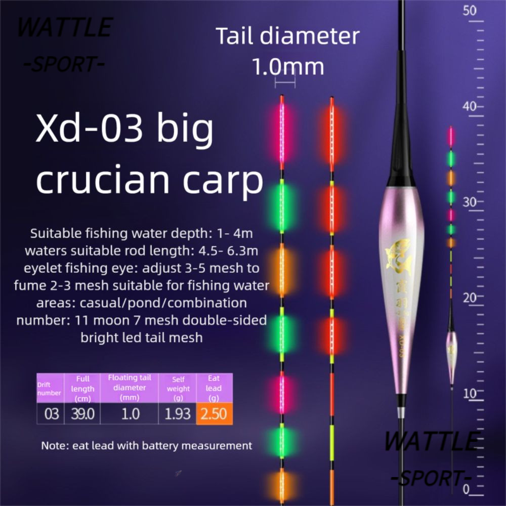 WATTLE Electronic Fishing Float, Indicator Slip Drift Tube LED Light ...