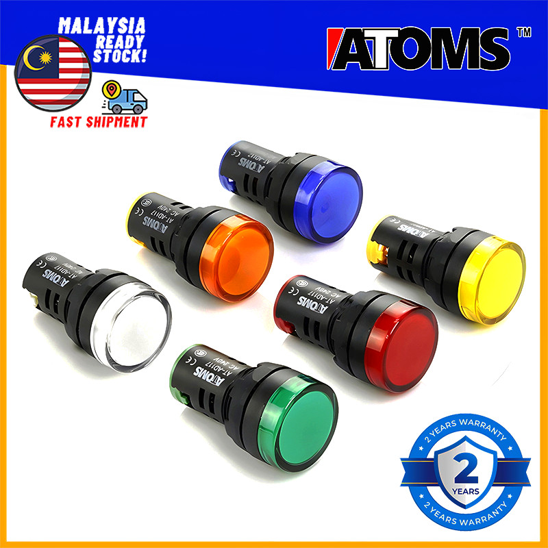 ATOMS AD117 22mm LED Pilot Lamp Indicator Light AD116 Pilot Light ...