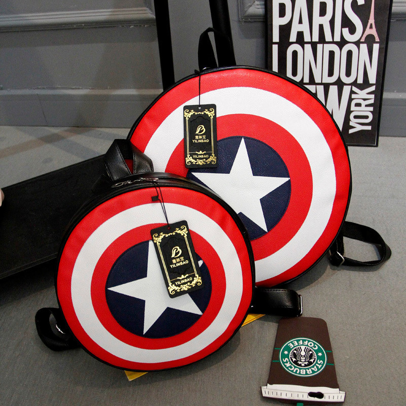 Captain America Shield Large Capacity Backpack 2024 New Style Round ...