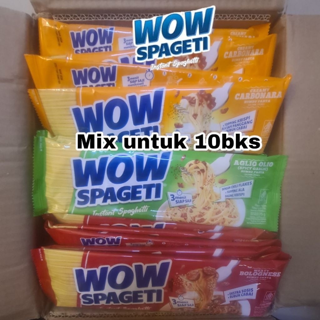 Wow Spageti instant Spaghetti kemasan 75g-88g/harga untuk satu renceng ...