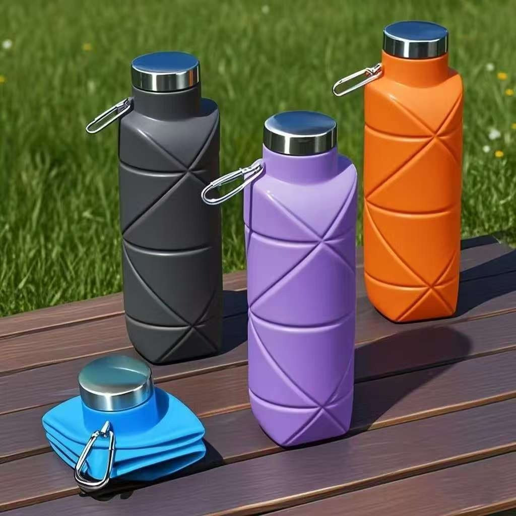 500ML/700ML Botol Air Silikon Lipat Sukan Gim Foldable Silicone ...
