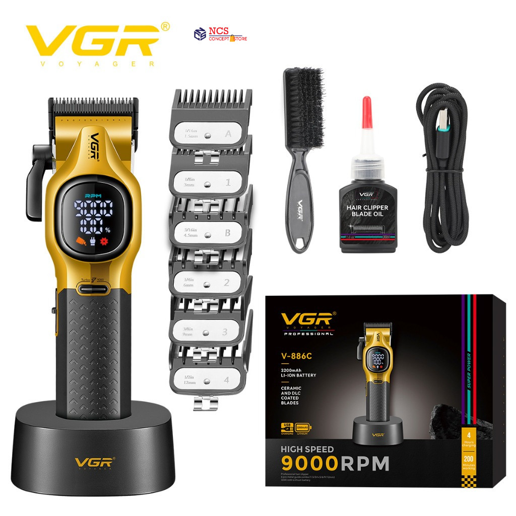 VGR V-886T / V-886C Professional Hair Clipper Barber Waterproof Hair ...