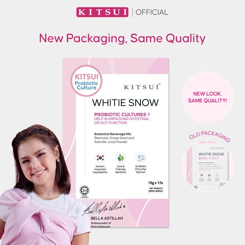 KITSUI Whitie Snow 17's x 15g - Minuman Beri Probiotik + Niacinamide ...