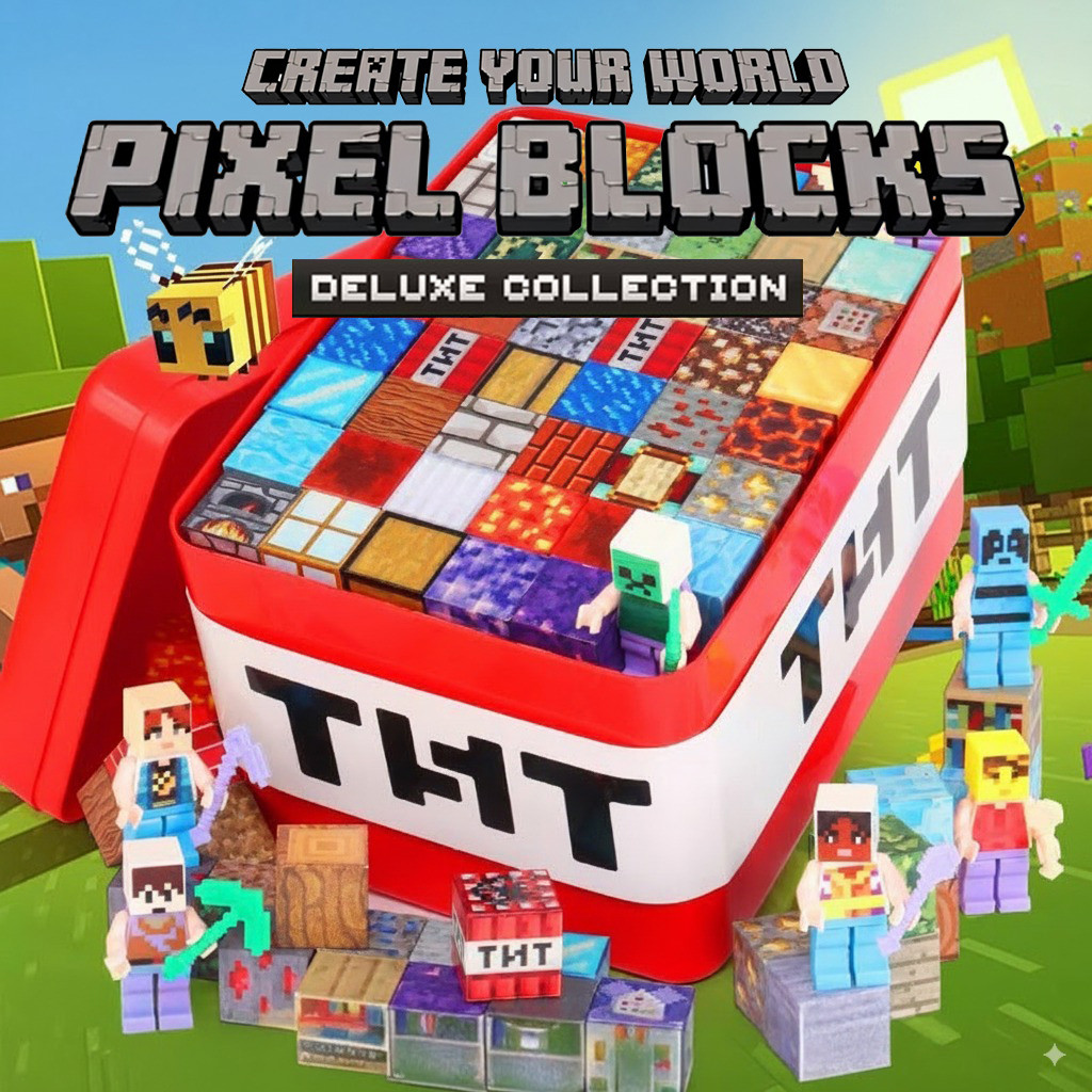 200pcs For Minecraft Magnetic Building Blocks Diy Toys Children's ...