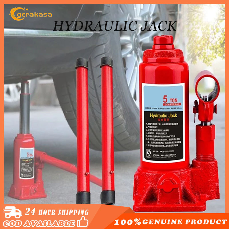 5 Tons Hydraulic Jack Car Jacks Tools Bottle Jack Lifting Stand Emergency Vehicle Tool Safety ...