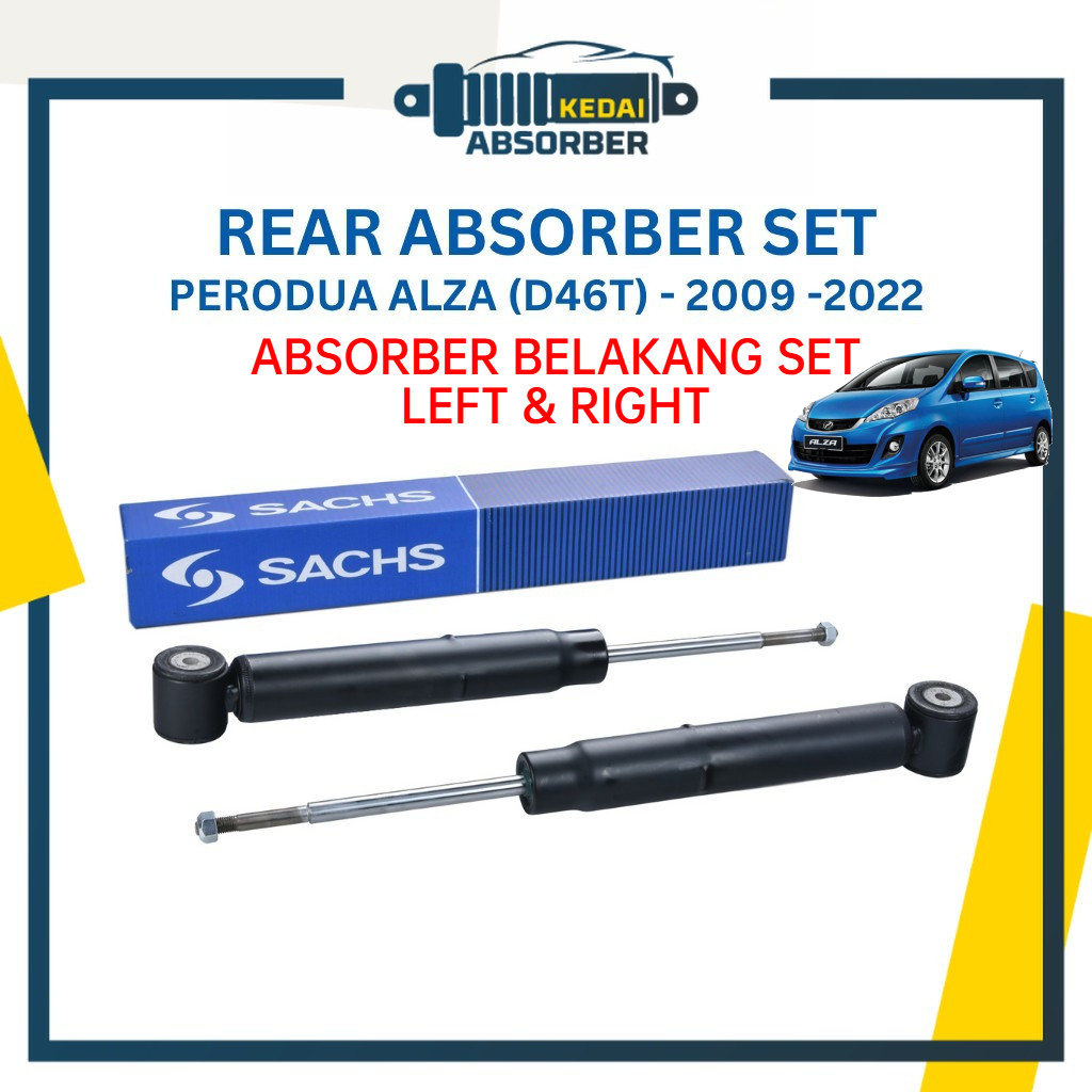 PERODUA ALZA D46T 2009-2022 ZF SACHS GAS SHOCK ABSORBER SET (BELAKANG ...