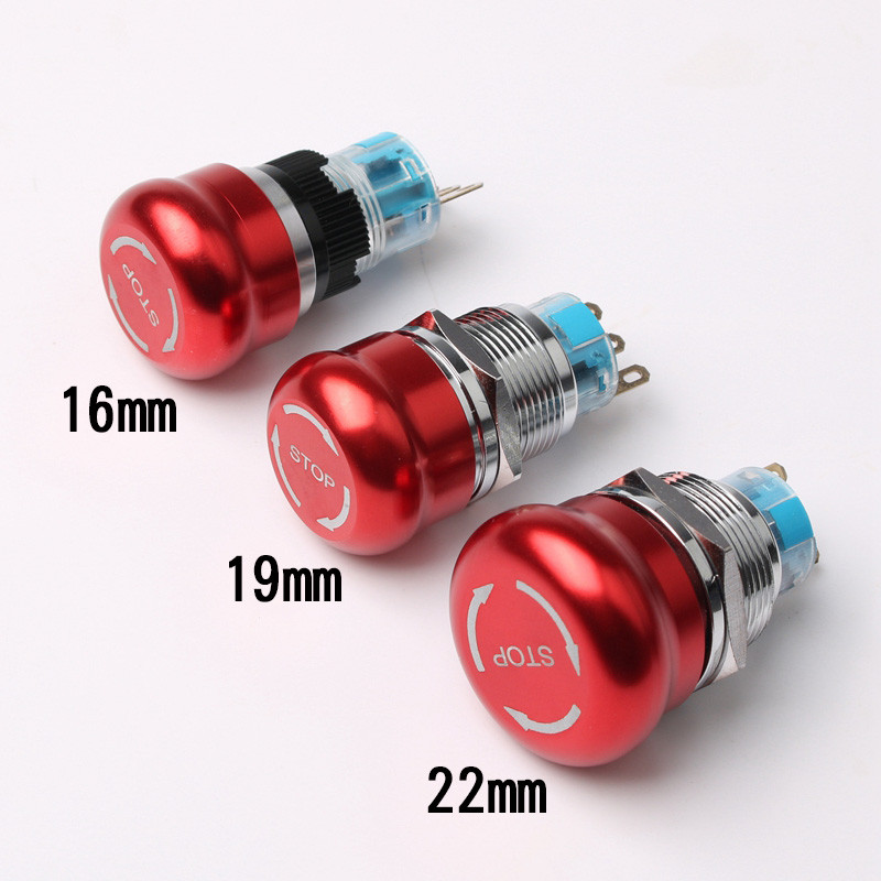 16/19/22mm Metal Emergency Stop Push Button Switch 3 Pins 6 Pins ...