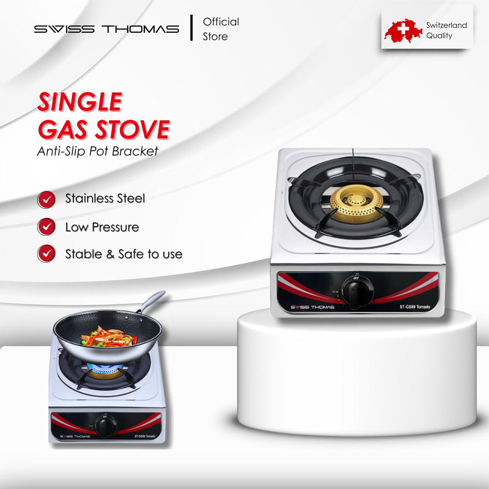 Swiss Official Single Burner Gas Stove Stainless Steel Home Desktop ...