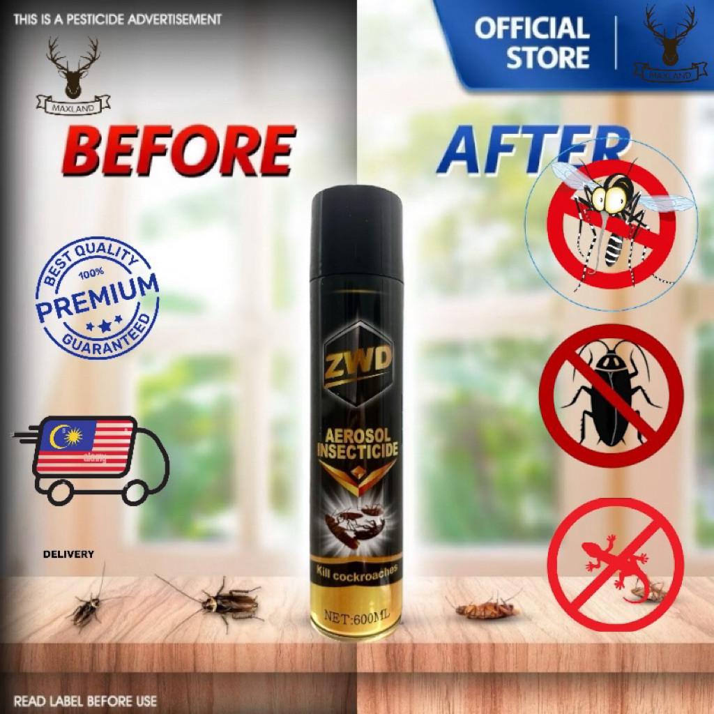 ZWD Cockroach Kill Aerosol 600ml Spray｜Insect Mosquito Killer｜Semburan ...