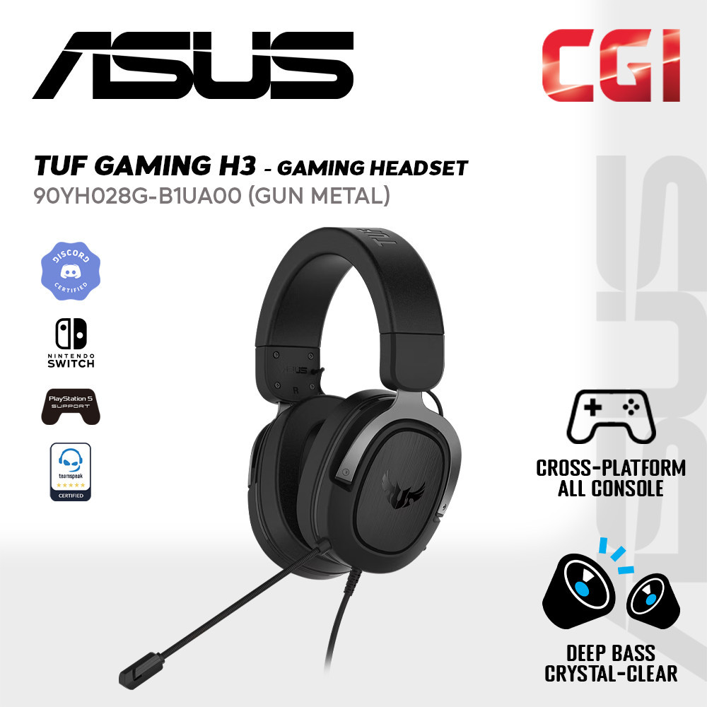Asus TUF Gaming H3 7.1 Surround Sound Gaming Headset - GUN METAL ...