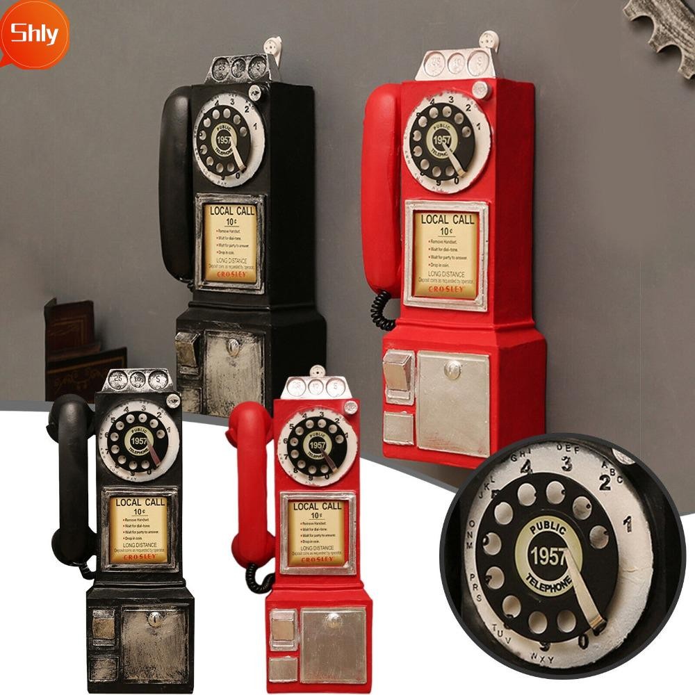 SHLY Telephone Model, Vintage Resin Telephone Ornament, Creative Old ...