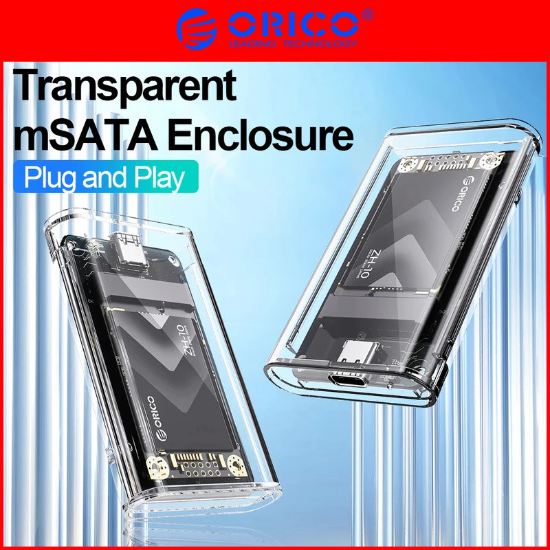 ORICO Transparent Mini mSATA SSD Case To Type-C SSD Enclosure Adapter ...