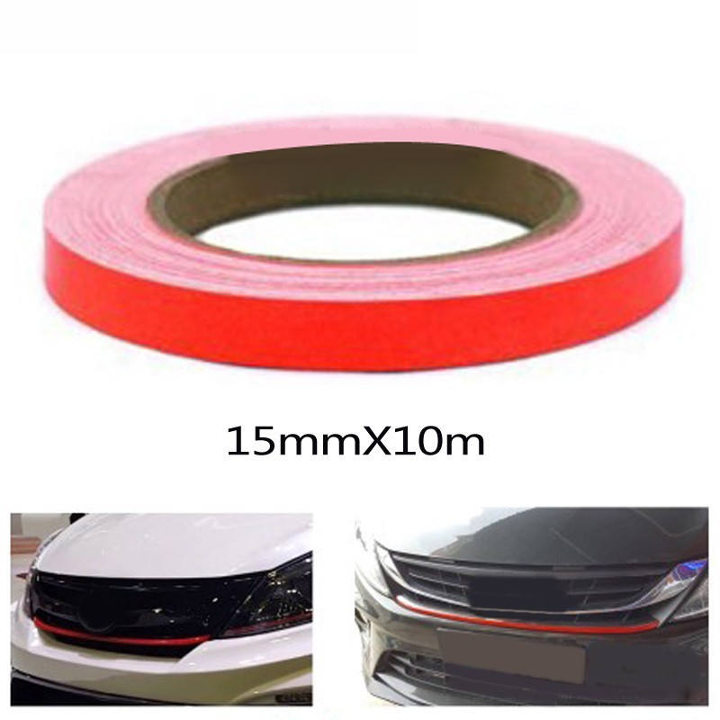 Red Lining Reflective Vinyl Wrap Film Car Sticker Decal 15mm x 10meter ...